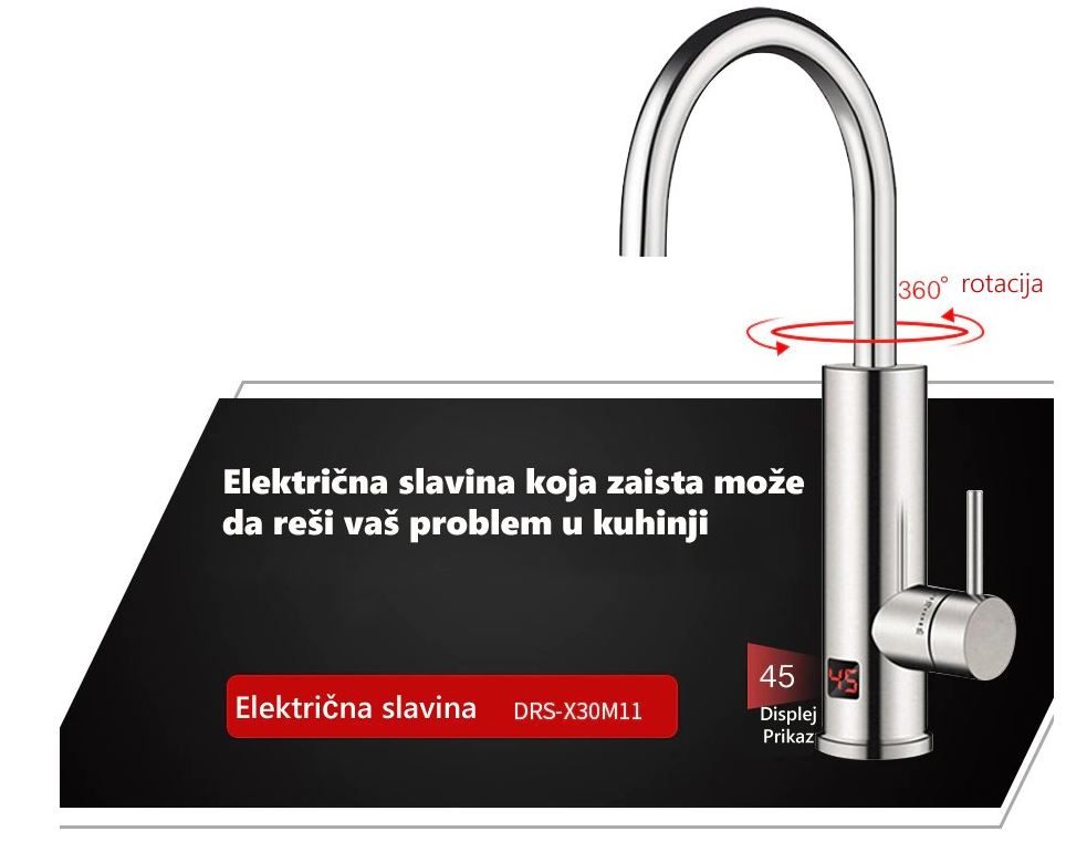 Električna Instant Slavina Vrhunskog INOX Kvaliteta – 3 Sekunde Do ...